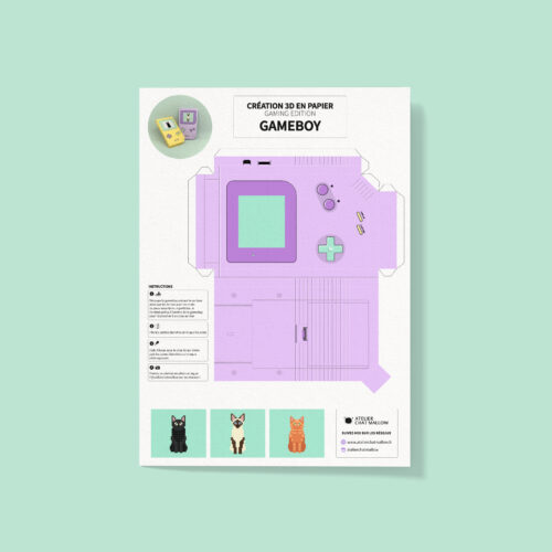 Gameboy papercraft - Atelier Chat Mallow